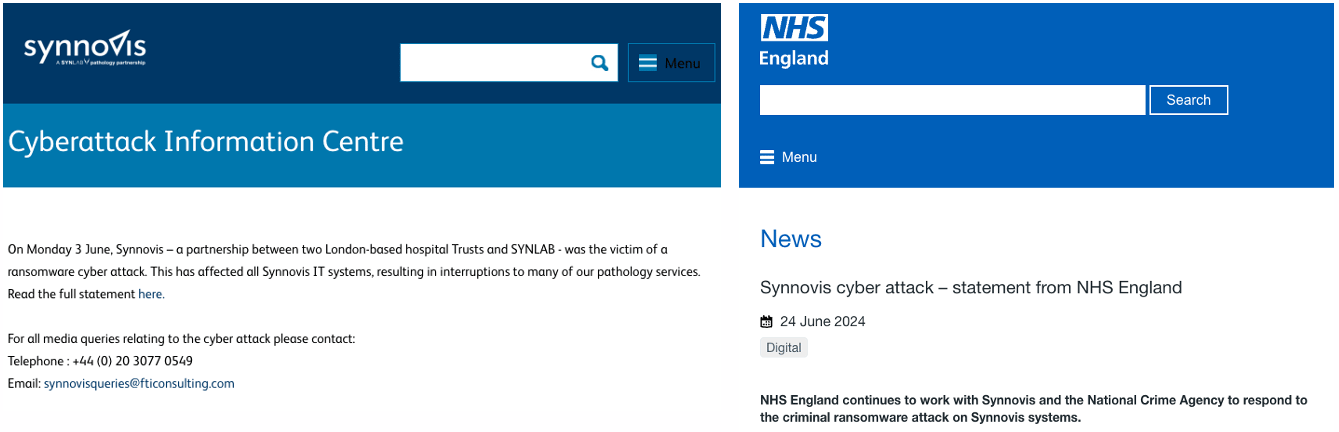 NHS Cyber Attacks June 2024
